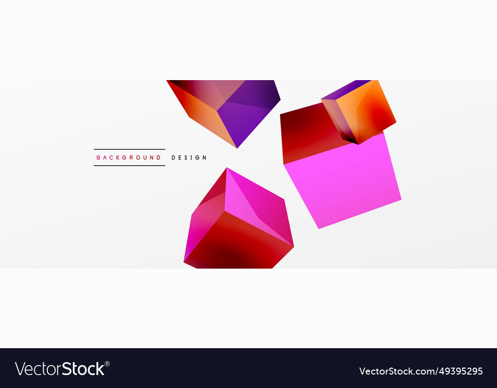 3d cubes abstract background composition Vector Image