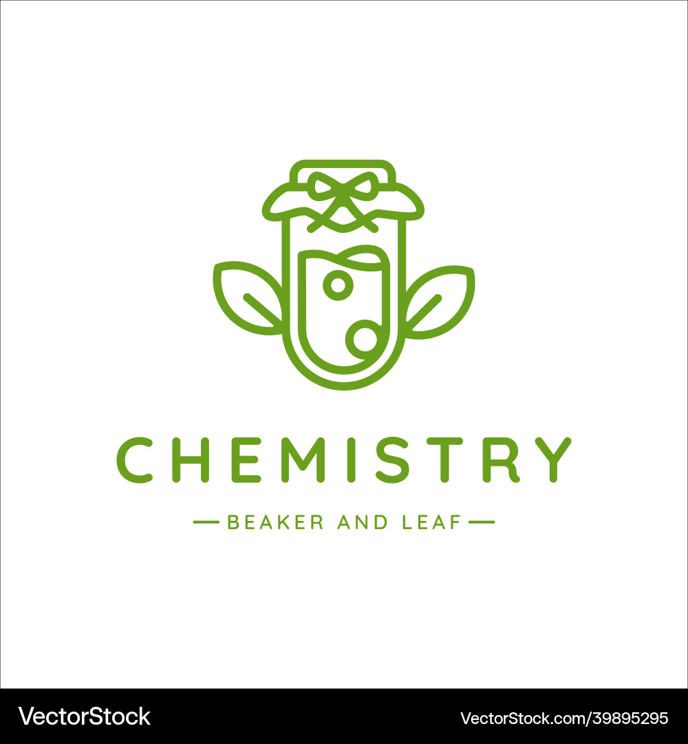 Beaker or jar logo line art template icon design Vector Image