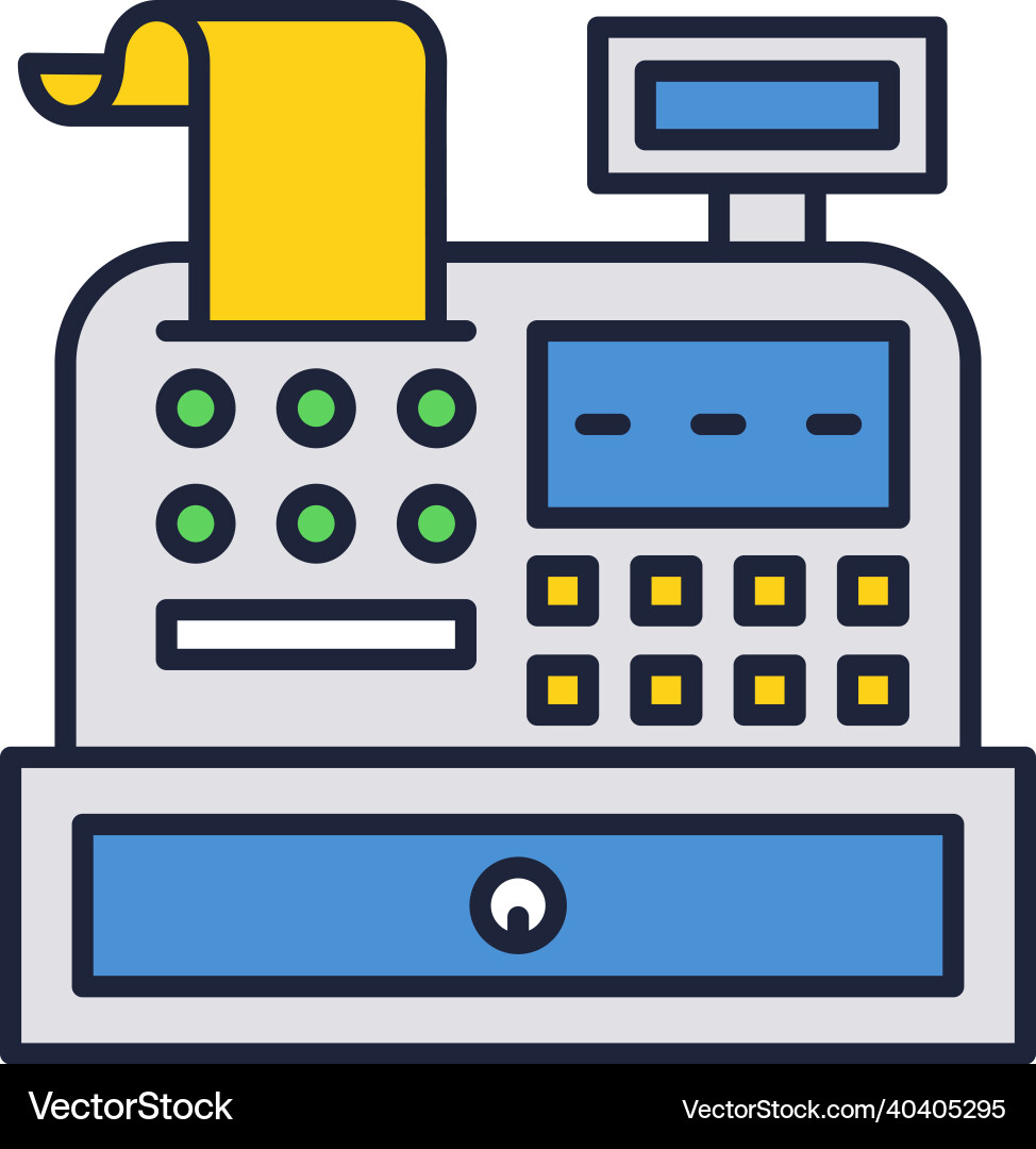 Cash register icon money check machine Royalty Free Vector