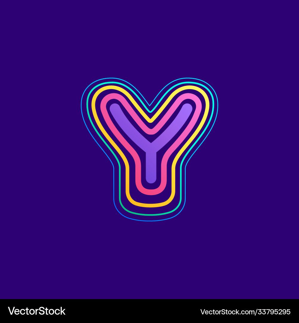 Colorful line y letter logo Royalty Free Vector Image