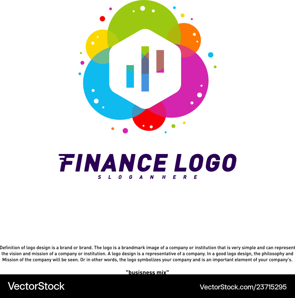 Colorful stats financial advisors with hexagon Vector Image