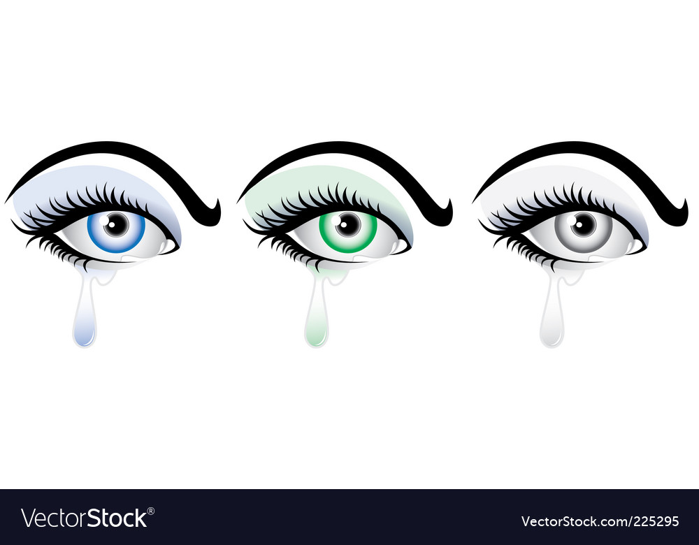 Crying eye Royalty Free Vector Image - VectorStock