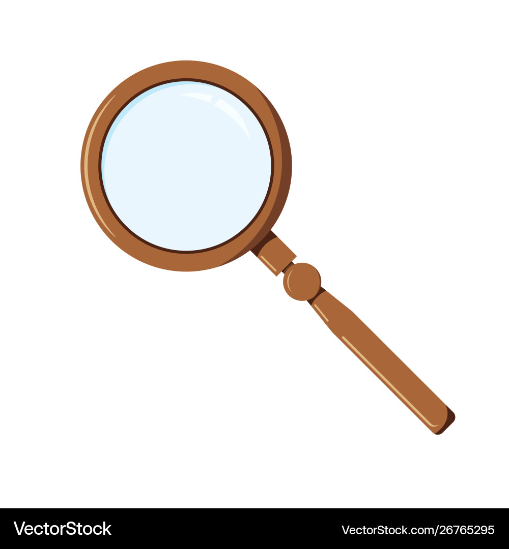Flat cartoon style magnifying glass icon Vector Image