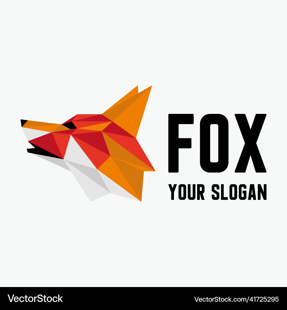 Fox head in mix colors logo design abstract Vector Image