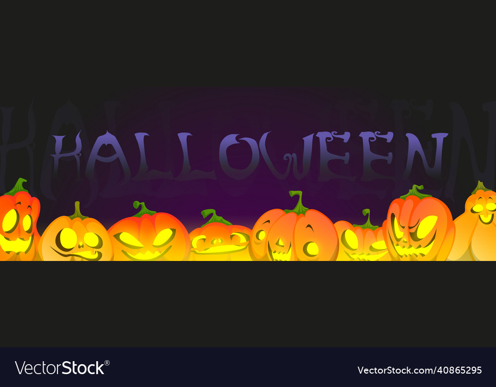 Halloween banner with pumpkins seasonal holiday Vector Image
