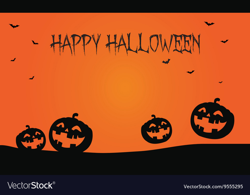 Happy halloween pumpkins and bat backgrounds Vector Image