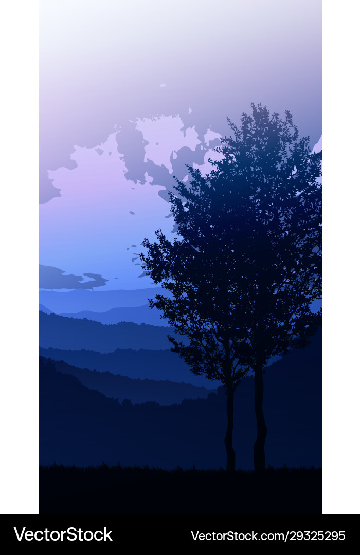 Natural forest jungle horizon trees landscape Vector Image