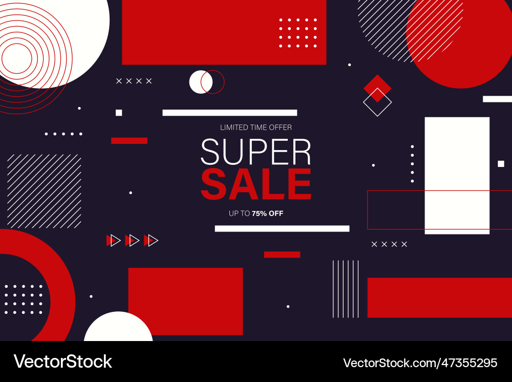 Sale banner background with geometric Royalty Free Vector