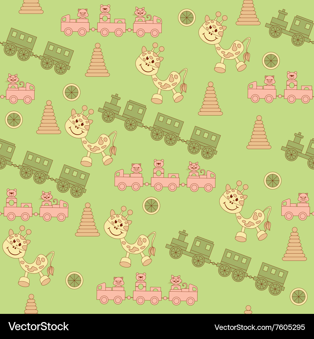 Seamless pattern of toys Royalty Free Vector Image