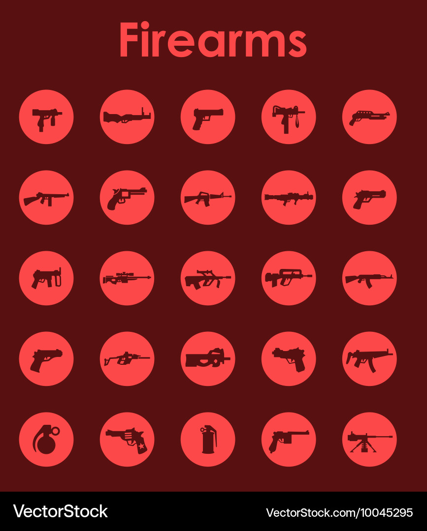 Set of firearms simple icons Royalty Free Vector Image