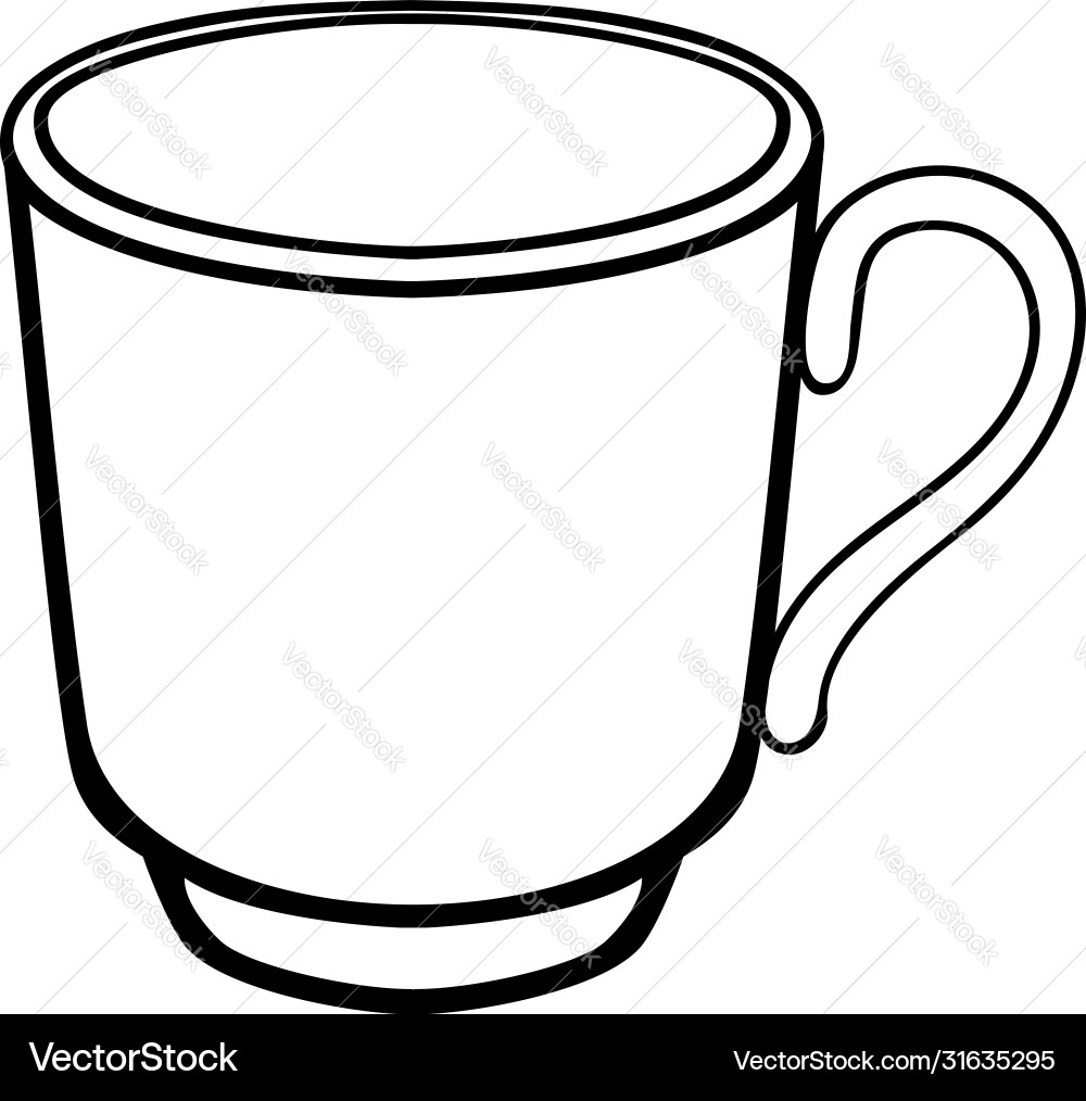 Small elegant coffee cup - linear image Royalty Free Vector