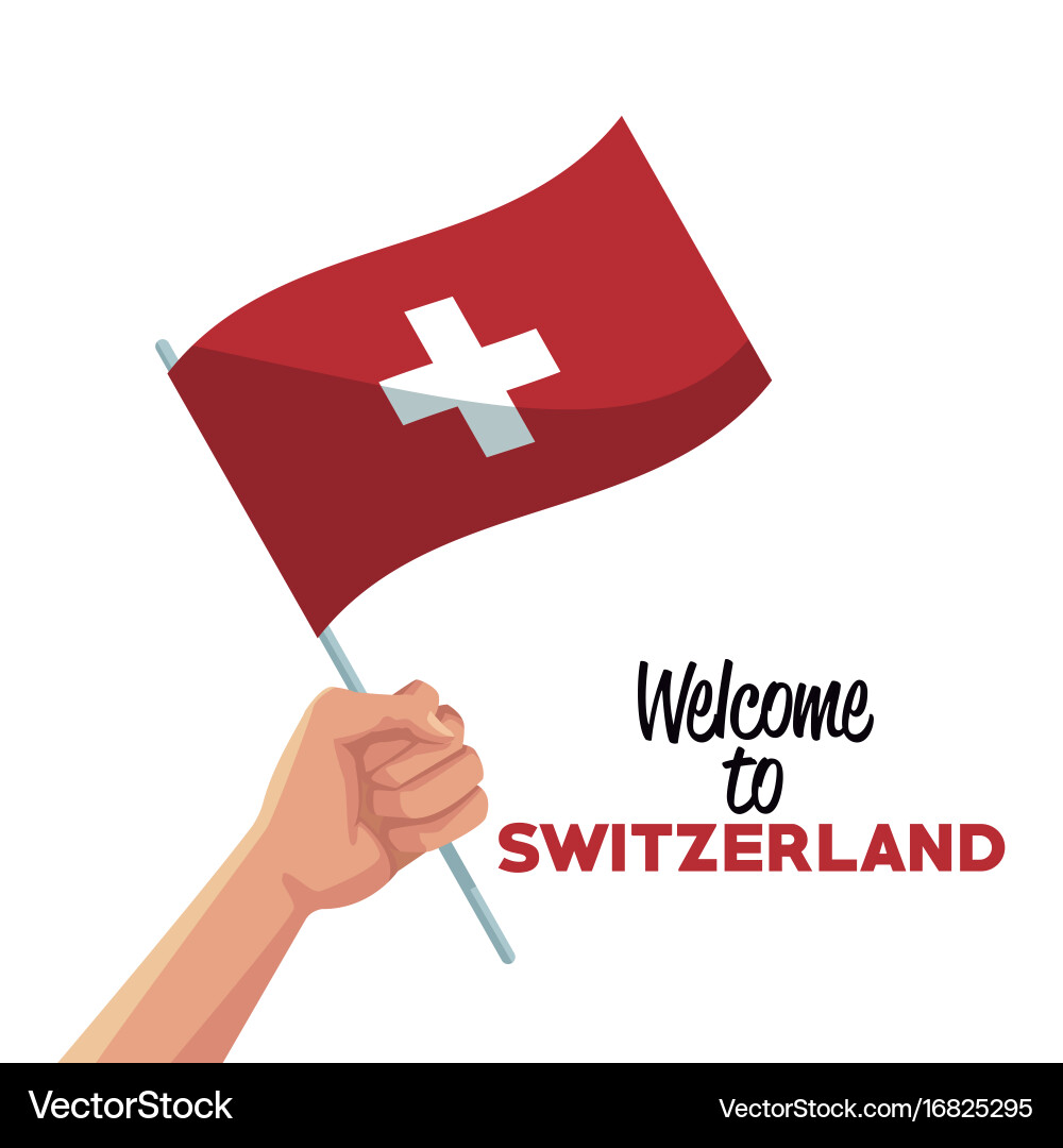 White background welcome to switzerland Royalty Free Vector