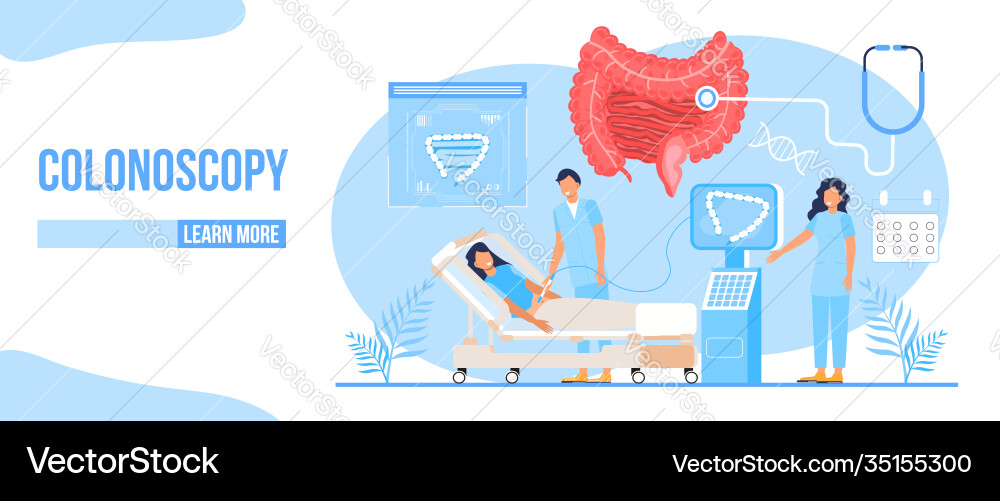 Colonoscopy concept for medical web app Royalty Free Vector