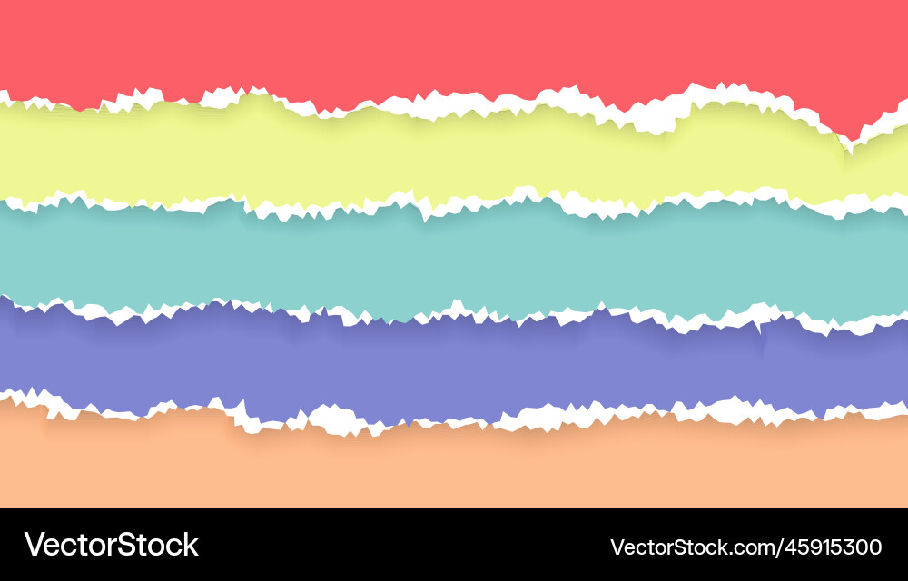 Colorful ripped torn paper background template Vector Image