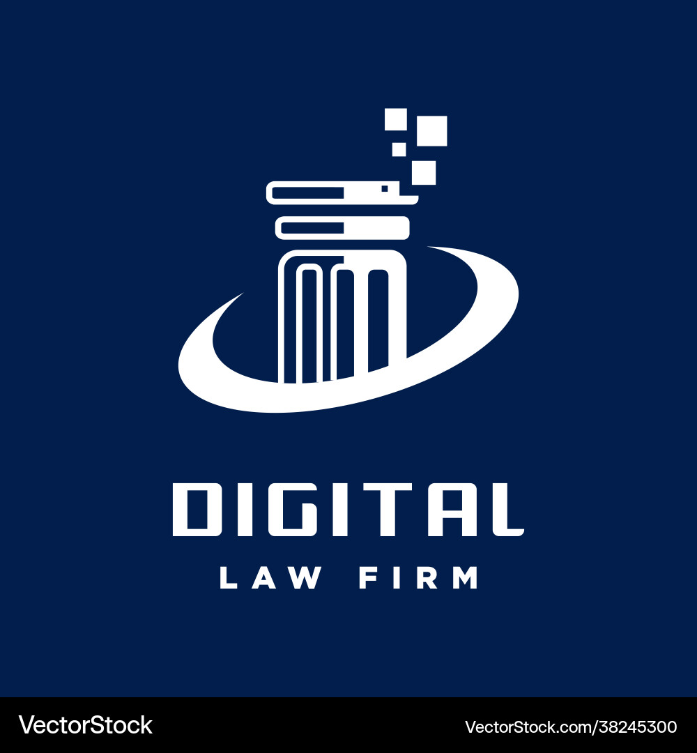 Digital law firm logo Royalty Free Vector Image