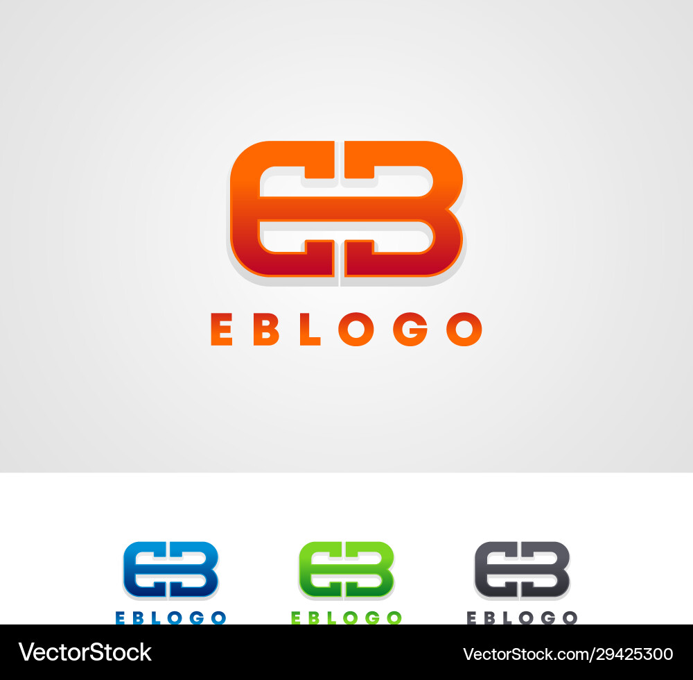 Eb colorful letter logo design template Royalty Free Vector