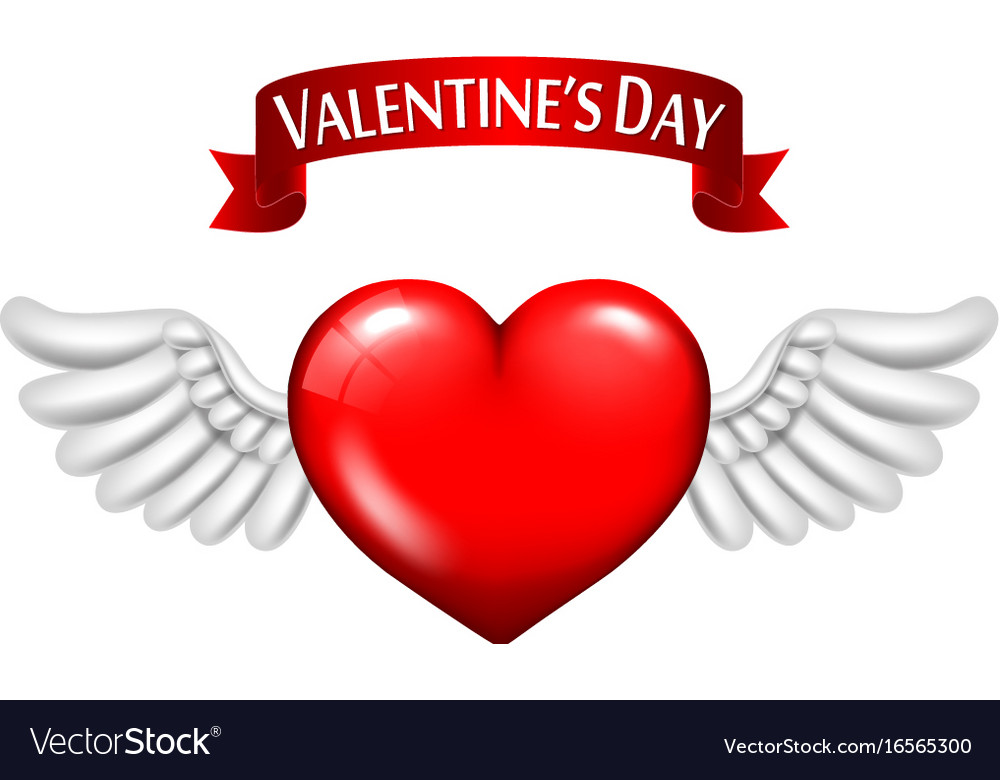 Happy valentine day red heart Royalty Free Vector Image