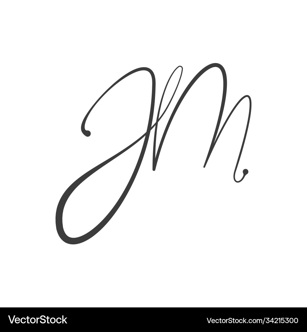 Initial letter jm logo or mj logo design Vector Image