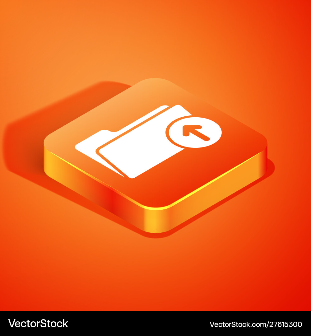 Isometric download arrow with folder icon isolated