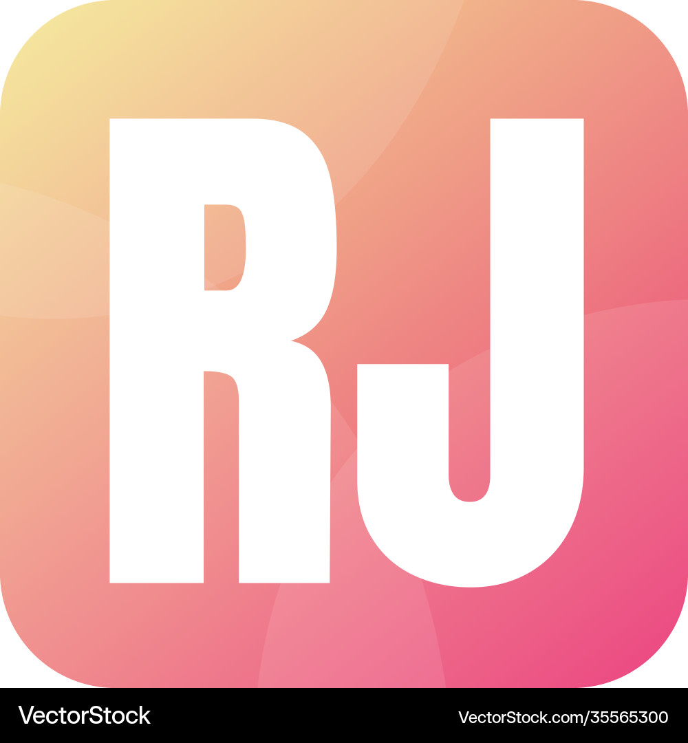 Rj letter logo design with simple style Royalty Free Vector