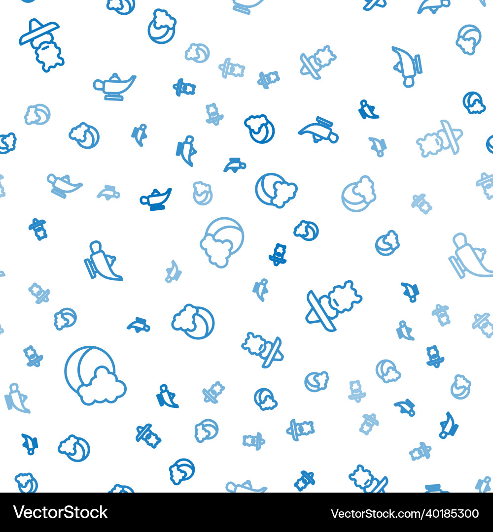 Set line moon and stars wizard warlock and magic Vector Image