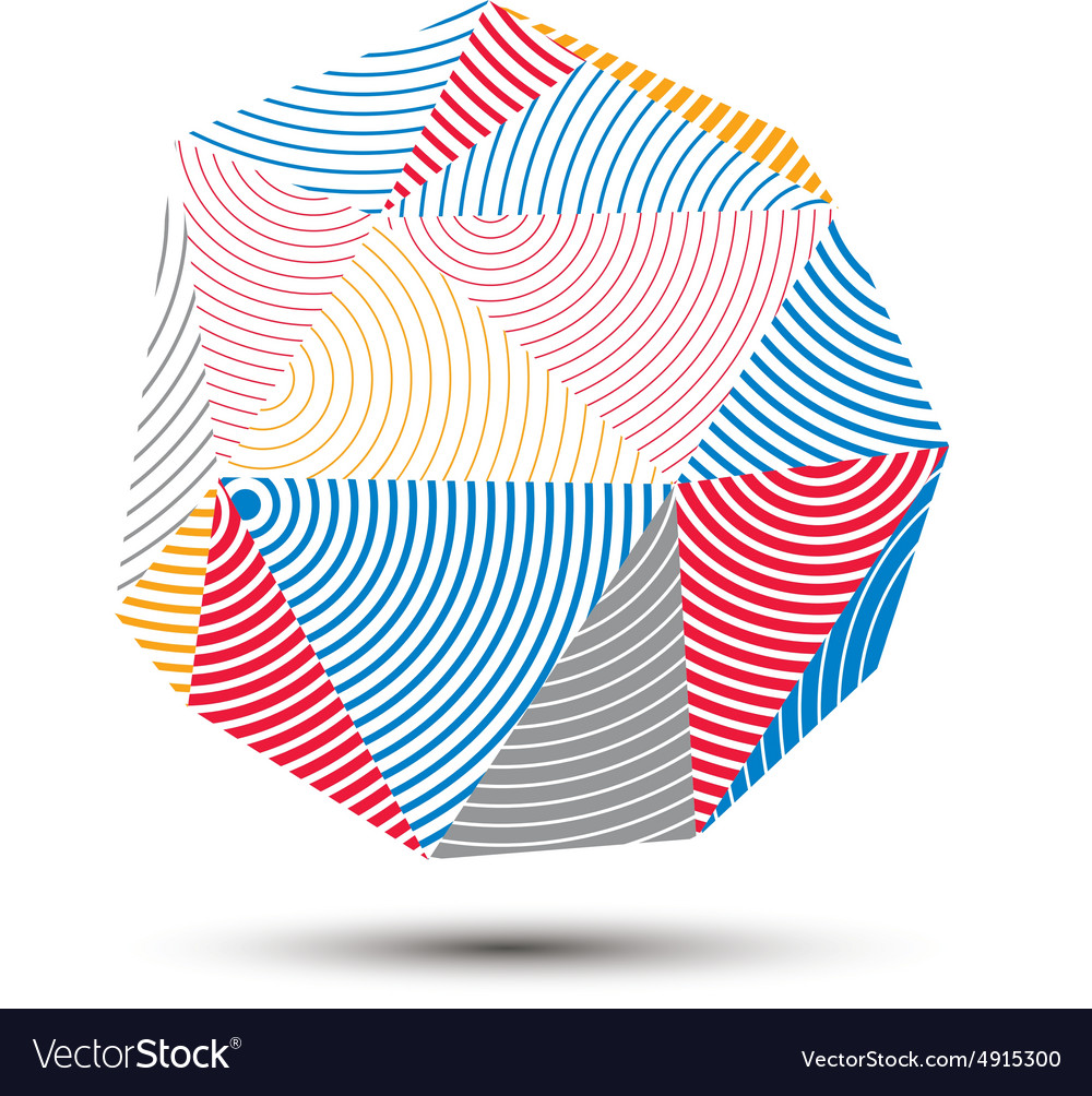 Spatial Colorful Object Isolated 3d Technology Vector Image