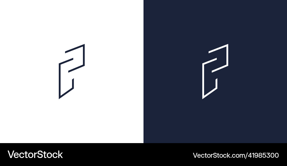 Unique and modern letter p initials logo design Vector Image