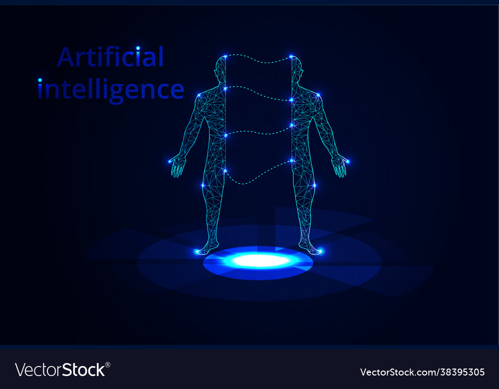 Abstract artificial intelligence lines connected Vector Image