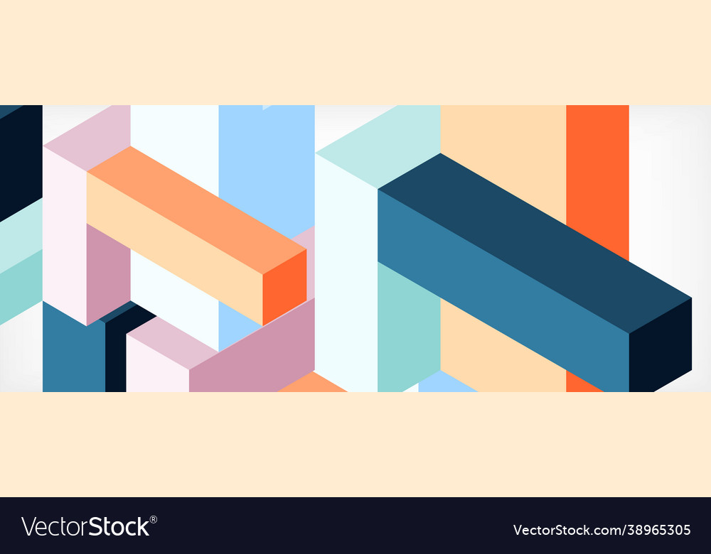 Abstract background 3d cubes cubic elements Vector Image