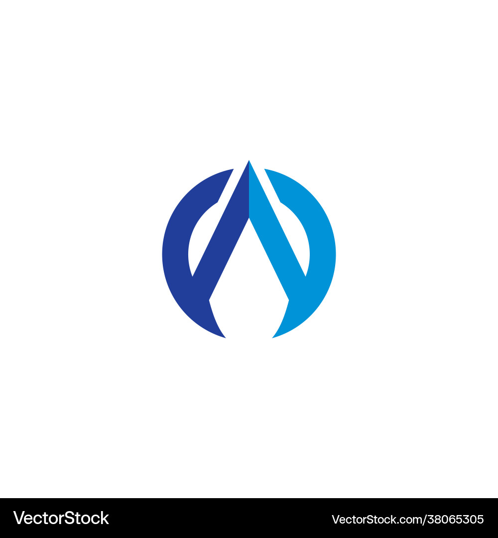 Aw logo simple design with blue color Royalty Free Vector