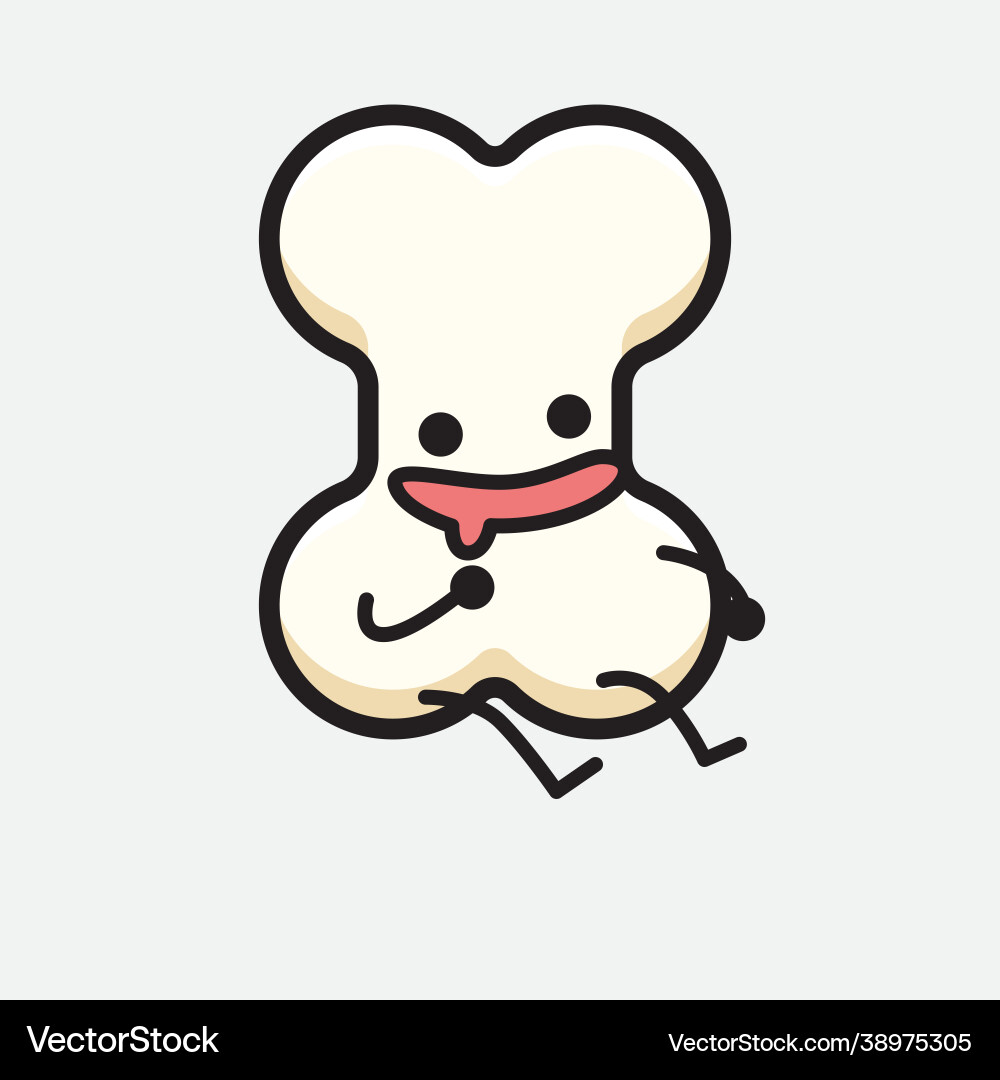 Bone character with cute face and simple body Vector Image