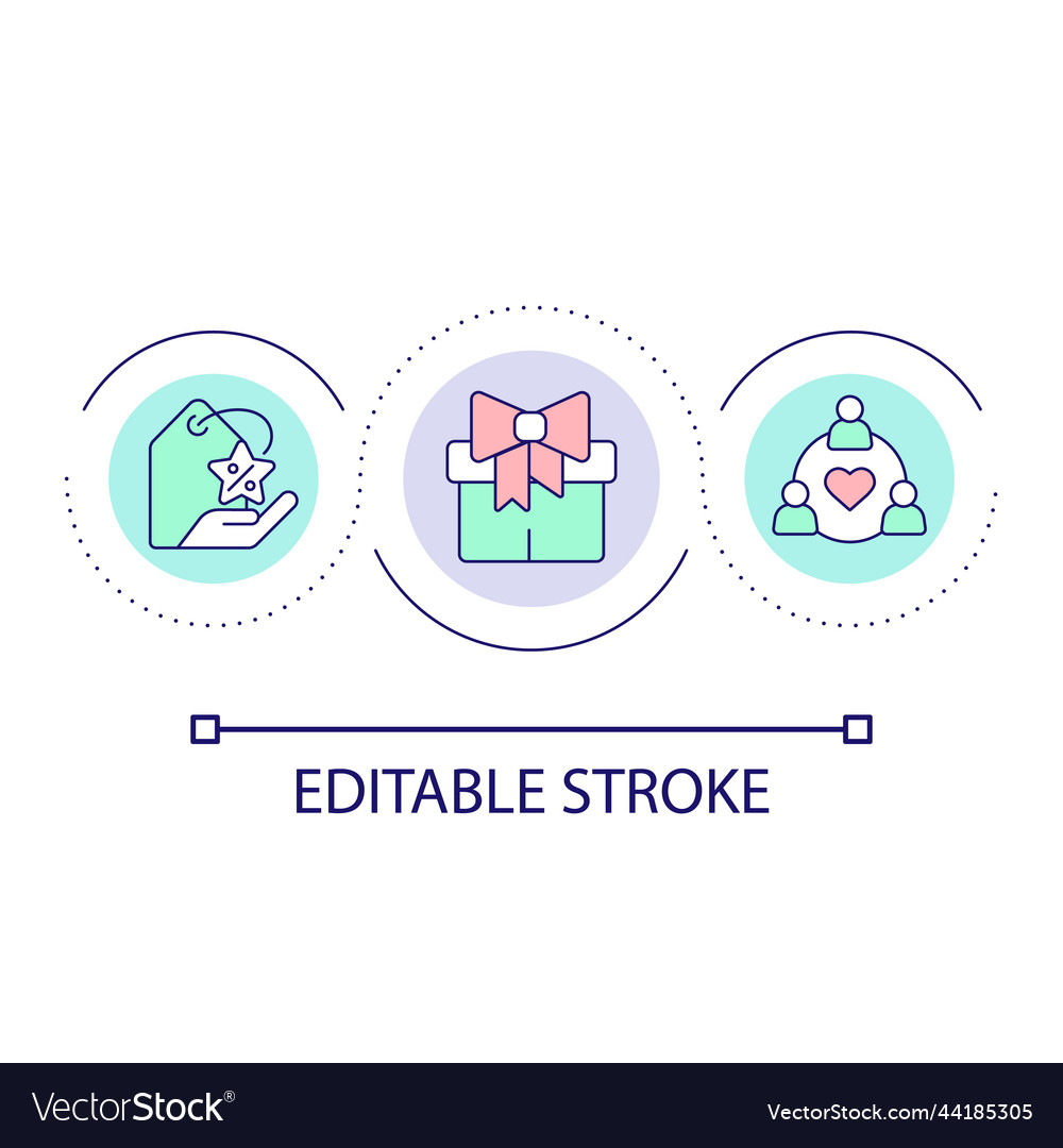 Client loyalty program loop concept icon Vector Image