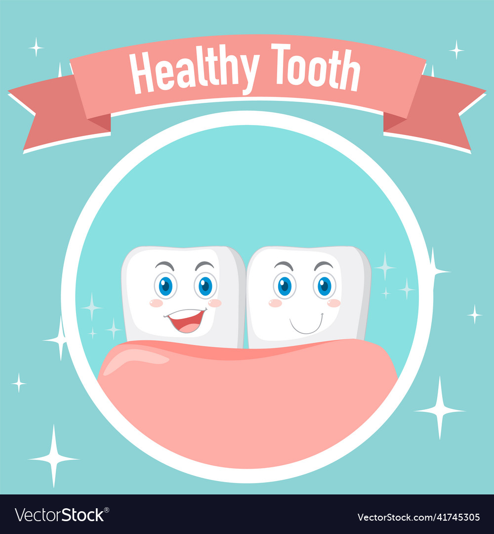 Dental healthy a big teeth poster Royalty Free Vector Image