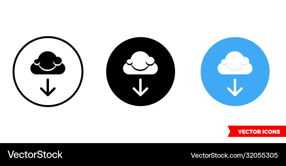 Download icon 3 types isolated sign Royalty Free Vector