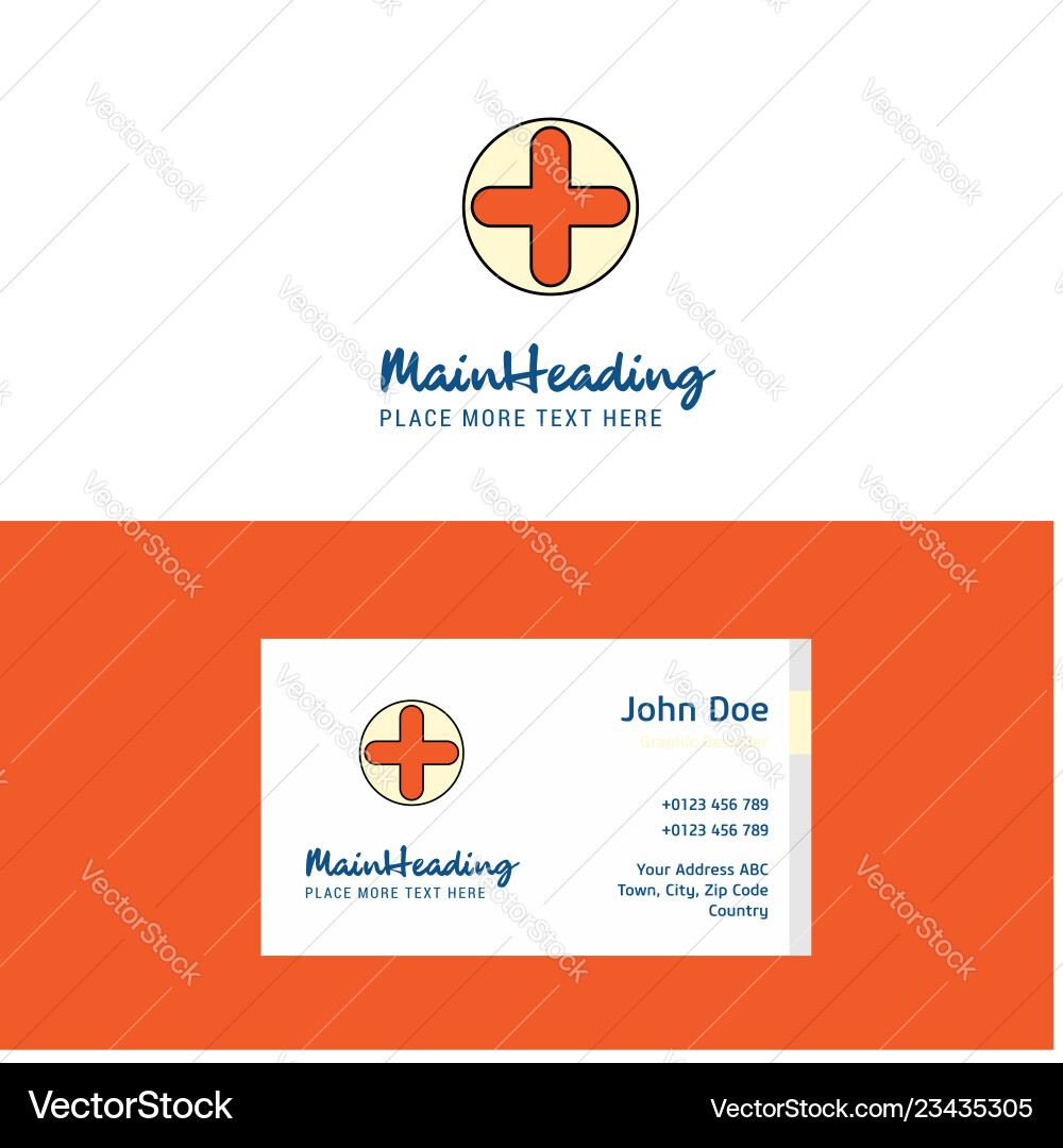 Flat medical logo and visiting card template Vector Image