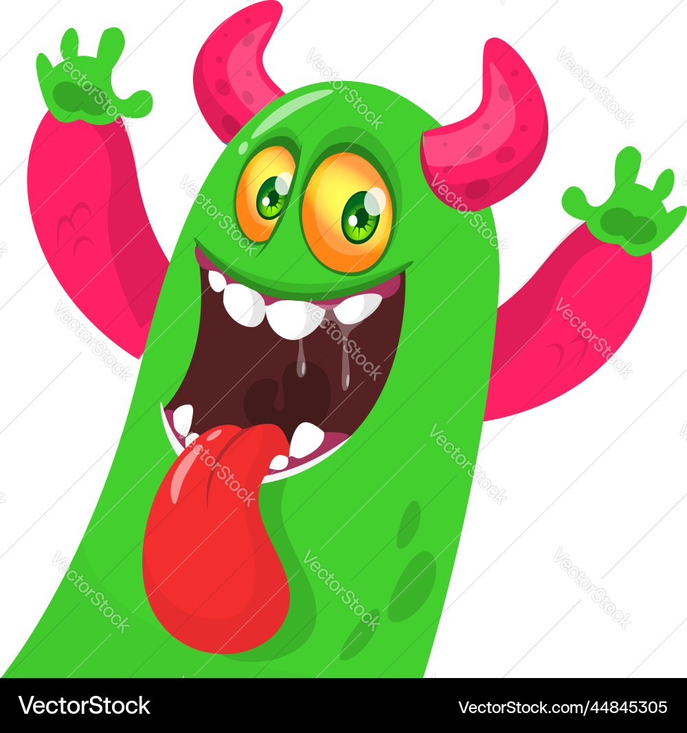 Funny cartoon monster halloween Royalty Free Vector Image
