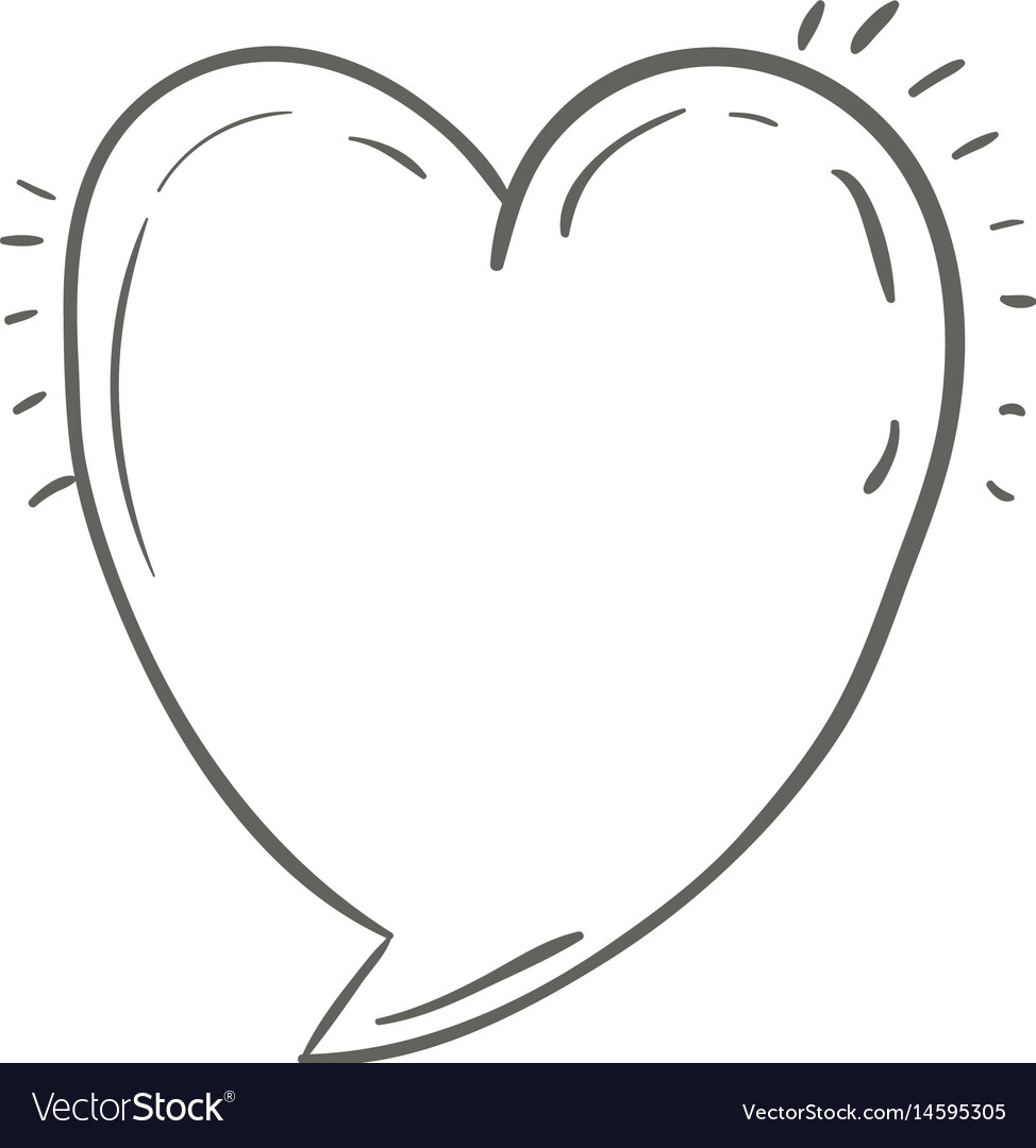 Gray hand drawn speech in form of heart Royalty Free Vector