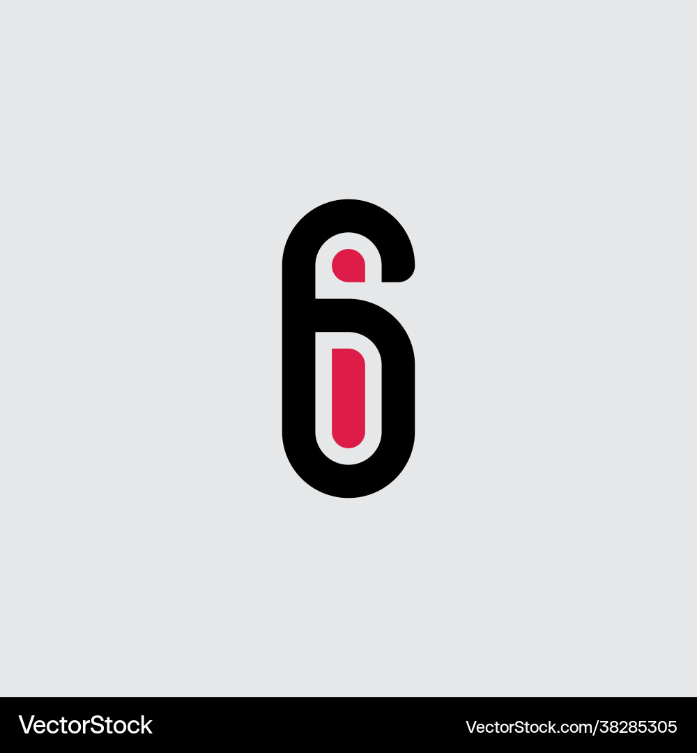 I6 or 6i - logotype design element or icon letter Vector Image