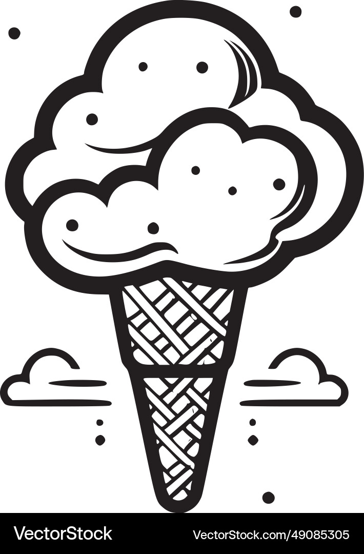 Ice cream - minimalist and flat logo Royalty Free Vector