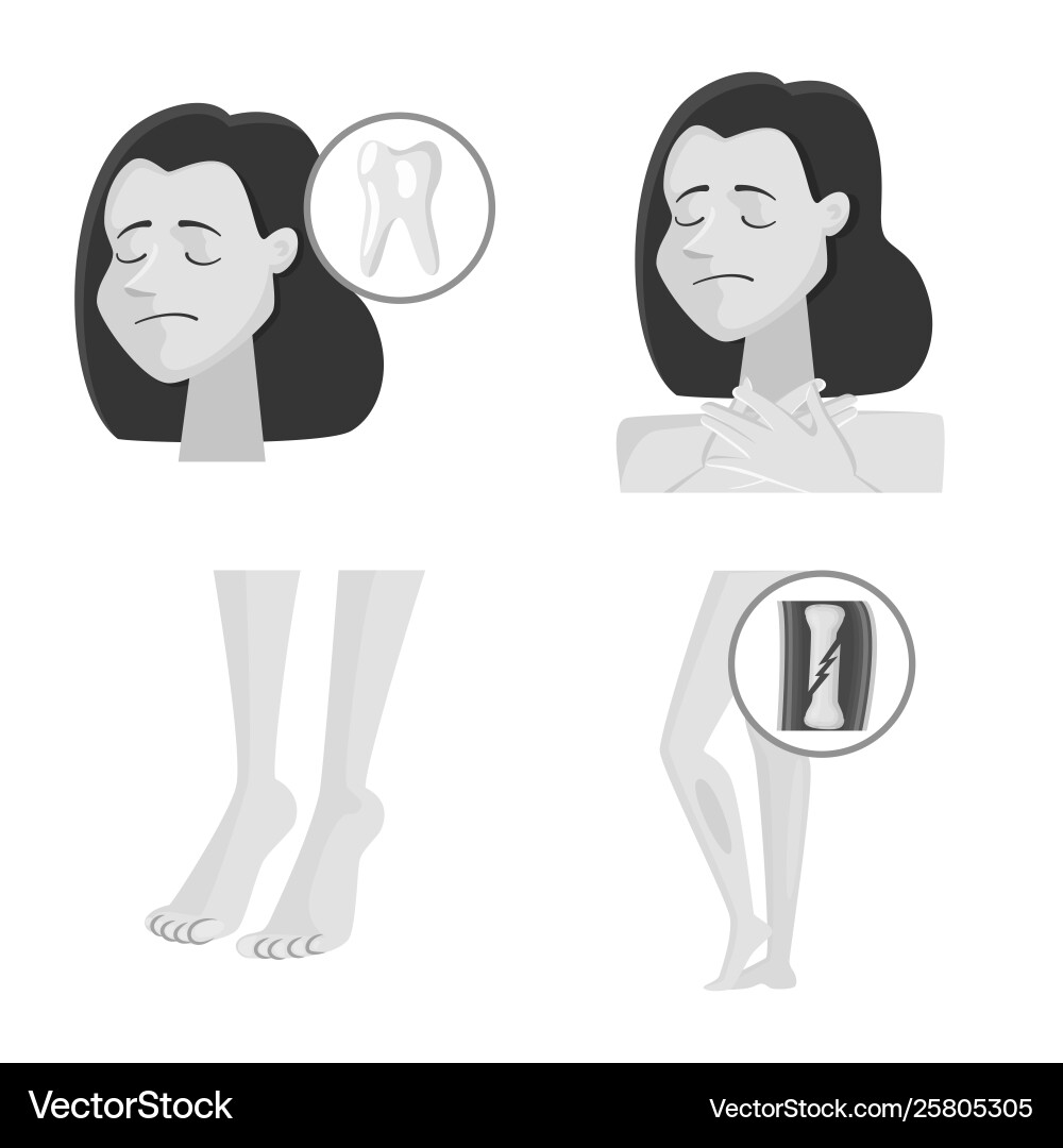 Isolated object suffering and injury logo set Vector Image