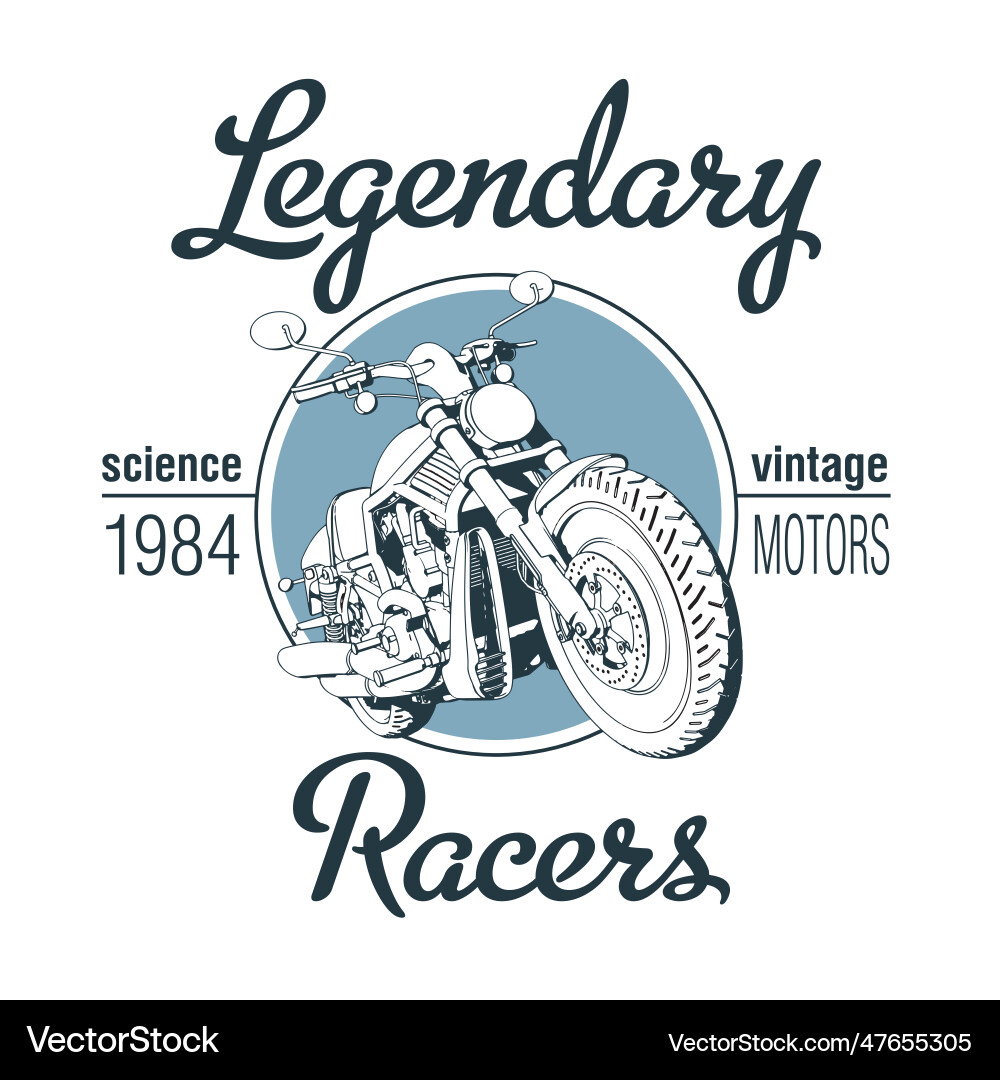 Legendary racers poster Royalty Free Vector Image
