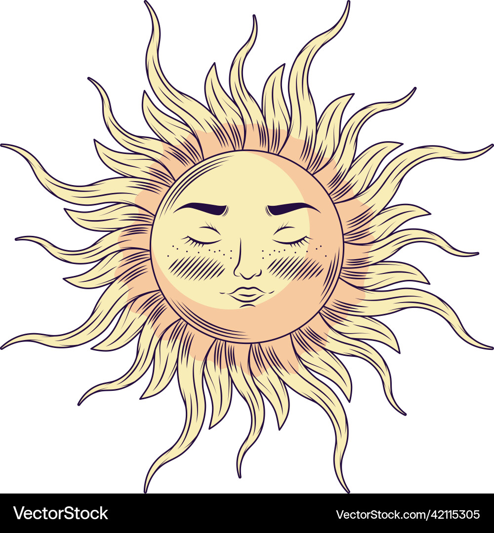 Mystic sun symbol Royalty Free Vector Image - VectorStock