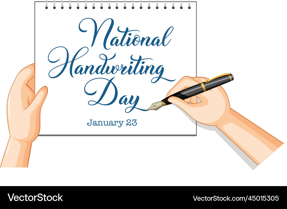 National handwriting day banner design Royalty Free Vector