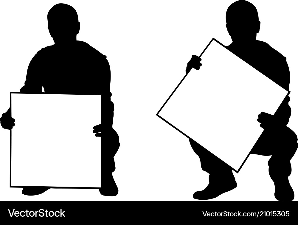 People holding panels in a crouch position Vector Image
