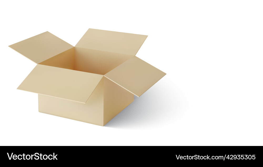 Realistic cardboard brown delivery box Royalty Free Vector
