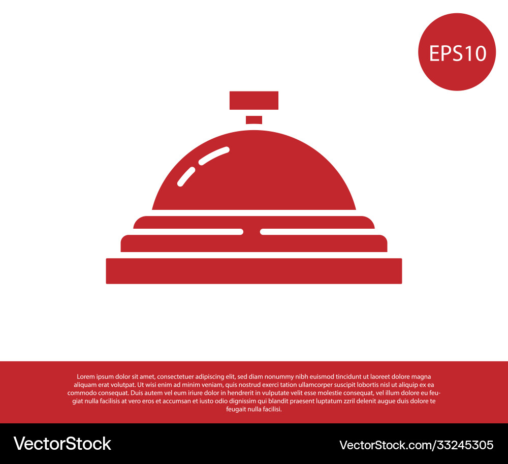 Red hotel service bell icon isolated on white Vector Image