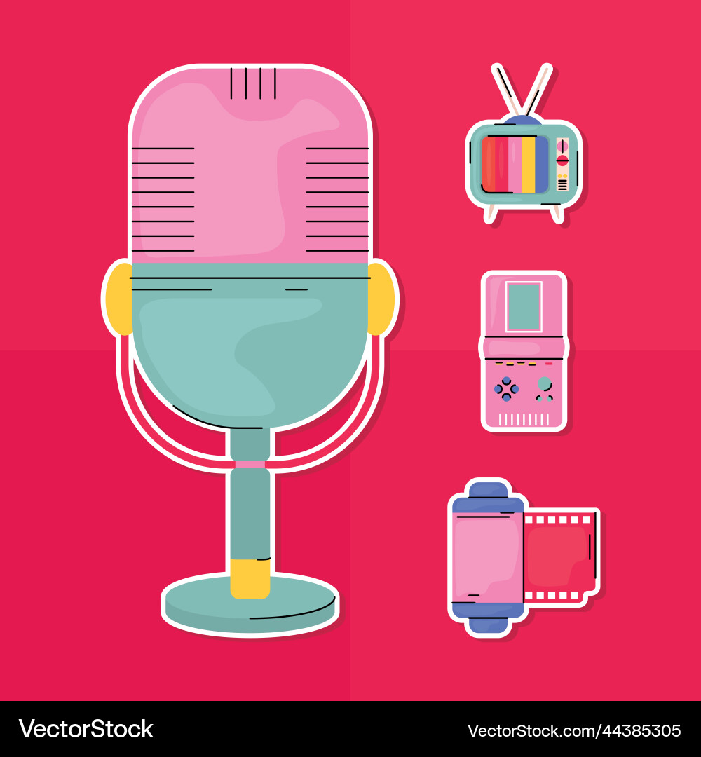 Retro symbols icons set Royalty Free Vector Image