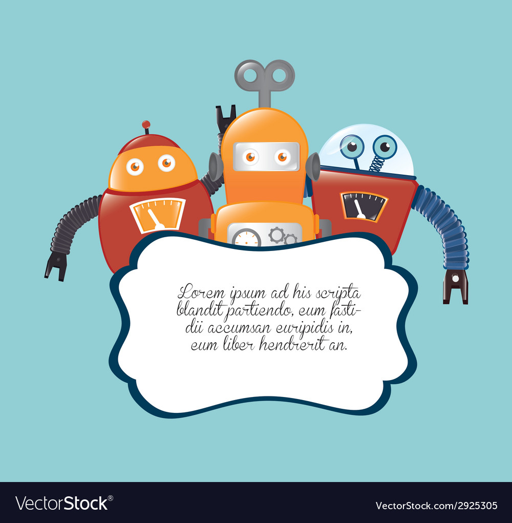 Robot design over blue background Royalty Free Vector Image