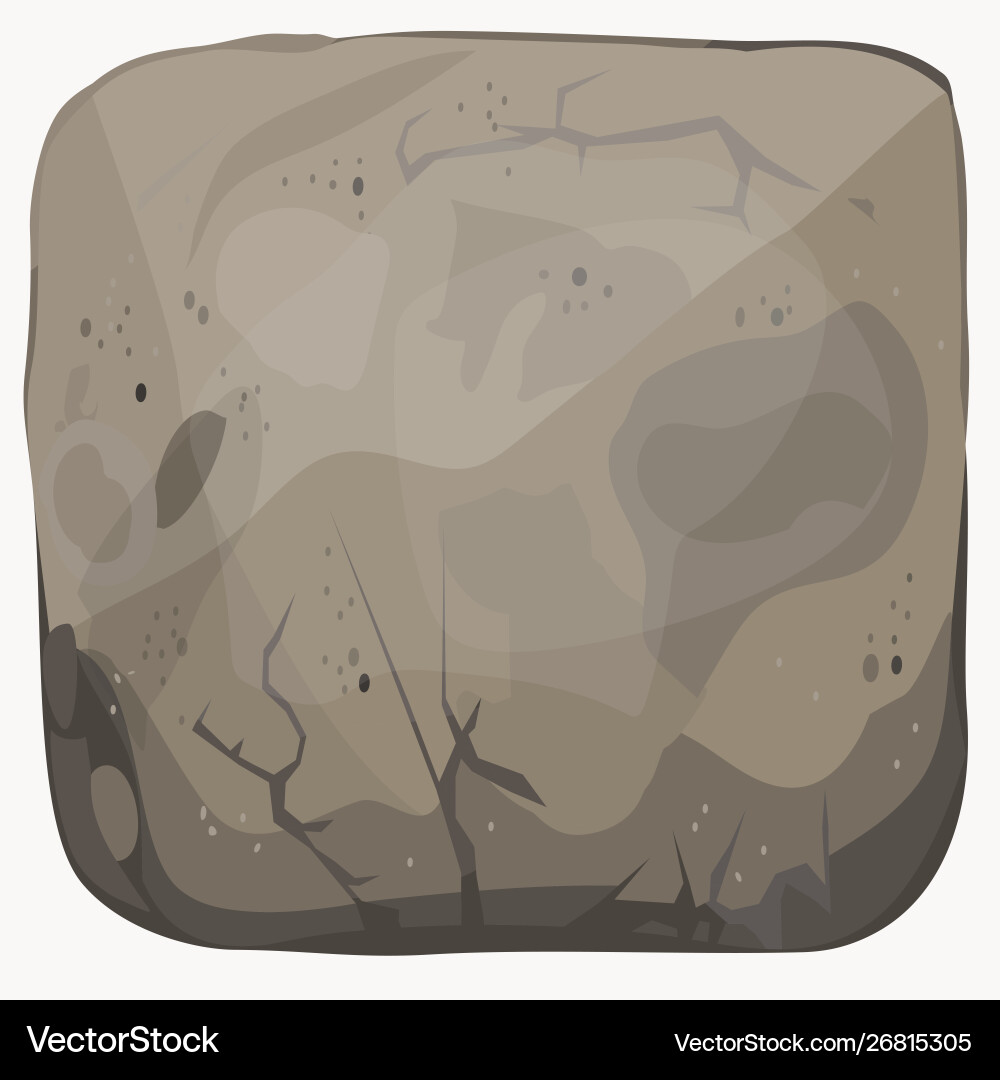 Rock stone cartoon banner square stone panel big Vector Image