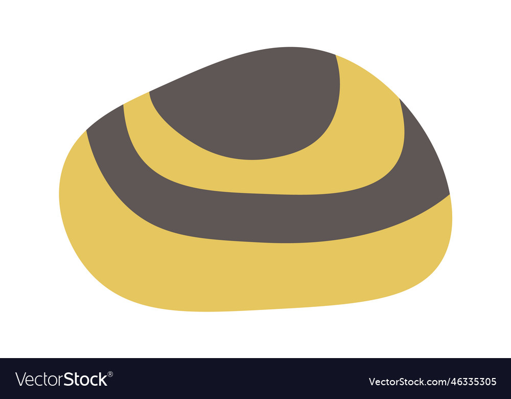 Stone with pattern flat decorative Royalty Free Vector Image